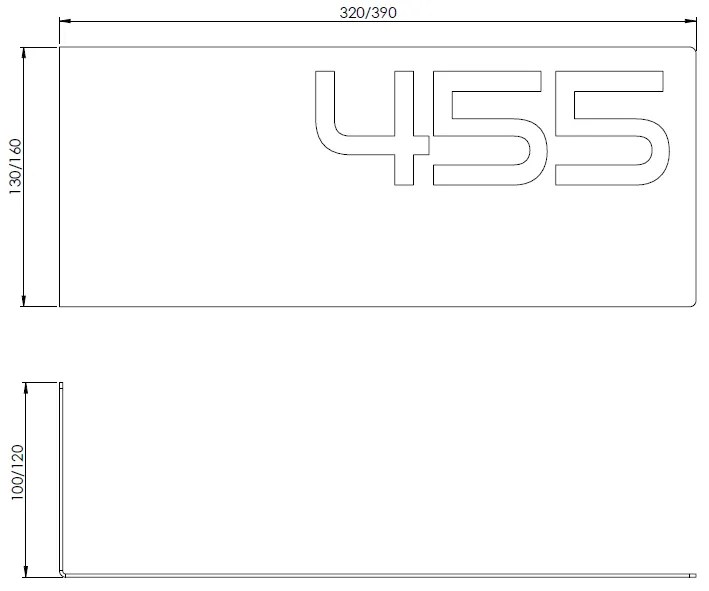 Domovní číslo tabulka lakovaná 15 Velikost: 13 x 32 x 10(ohyb) cm (L), Odstín: RAL 7016 - Antracit, Ohyb: Na levé straně od čísla