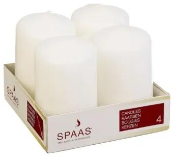 SPAAS Sada válcových svíček bílá 5x8 cm 4 ks