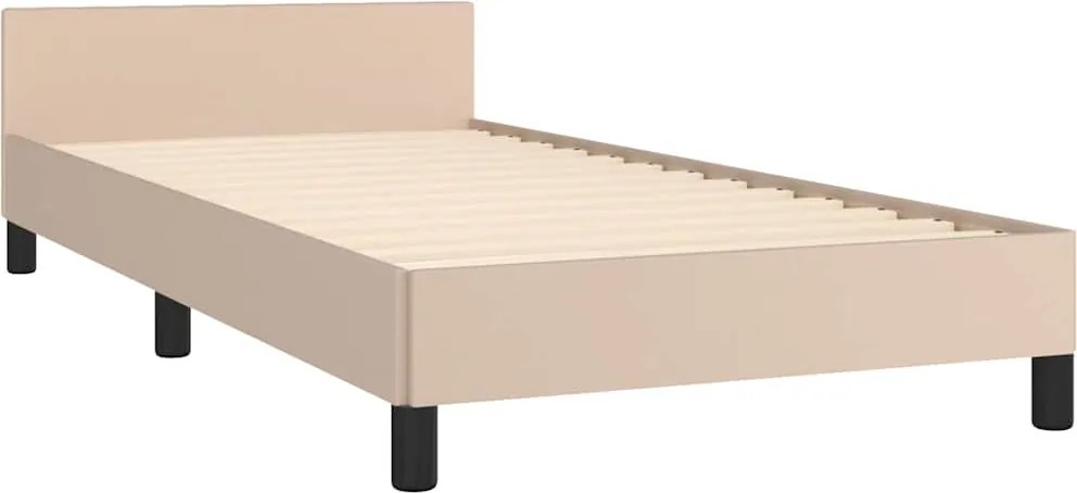 Rám postele s čelem cappuccino 80 x 200 cm umělá kůže 3125542