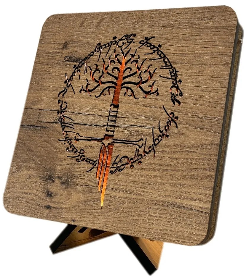 Li-Go "Symbol prstenu" lampa 19x19cm provedení povrchu: dub světlý