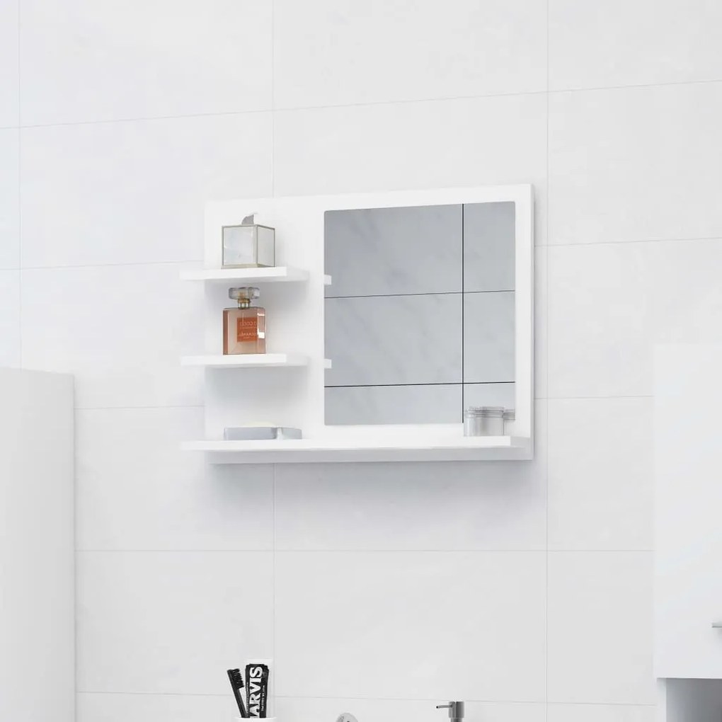 805006 vidaXL Koupelnové zrcadlo bílé 60 x 10,5 x 45 cm dřevotříska