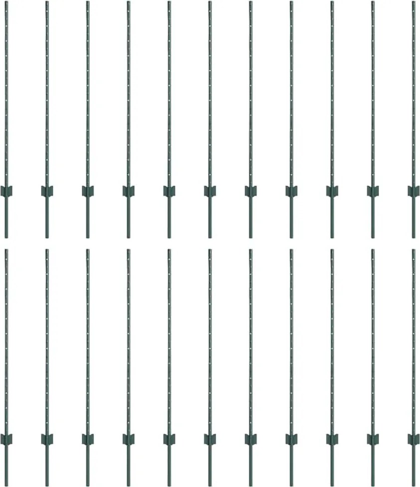 Zabudovaný plotový sloupek 22 ks Zelená 160 cm 3335920