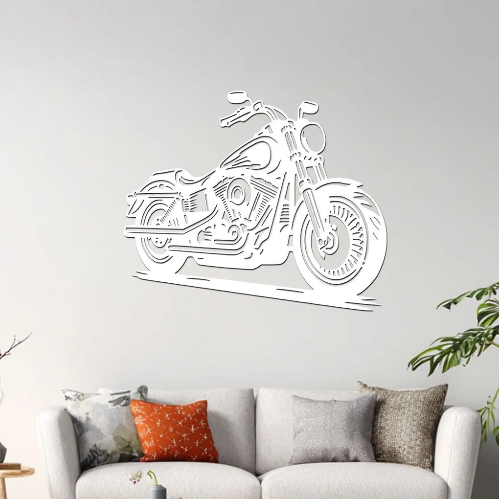 dřevo života Dřevěný obraz motorky Harley Davidson Zvolte rozměr (cm): 80x67, Zvolte barvu dekoru: Černá