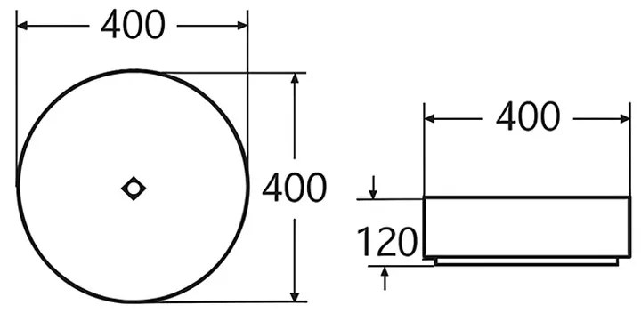 BPS-koupelny Skleněné umyvadlo na desku HYD-BRT2-BL-400 40x12 cm, černá