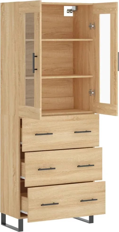 Skříň highboard dub sonoma 69,5 x 34 x 180 cm kompozitní dřevo 3198428