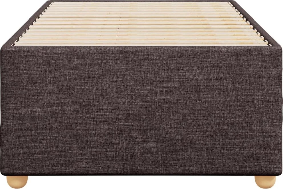 Rám postele bez matrace tmavě hnědá 90 x 190 cm textil 3284697