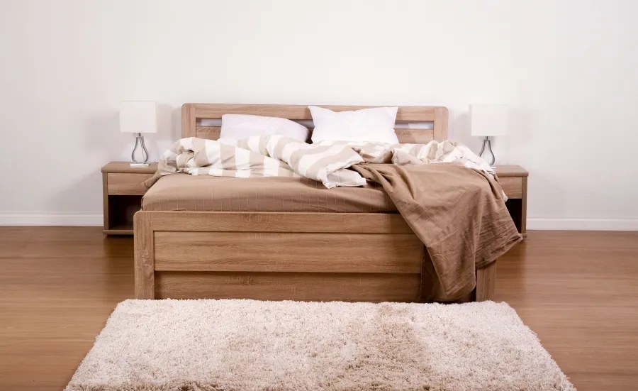 BMB Postel Karlo Klasik oblá jednolůžko - imitace dřeva Dekor: Ořech Dijon, Rozměr: 90 x 200 cm