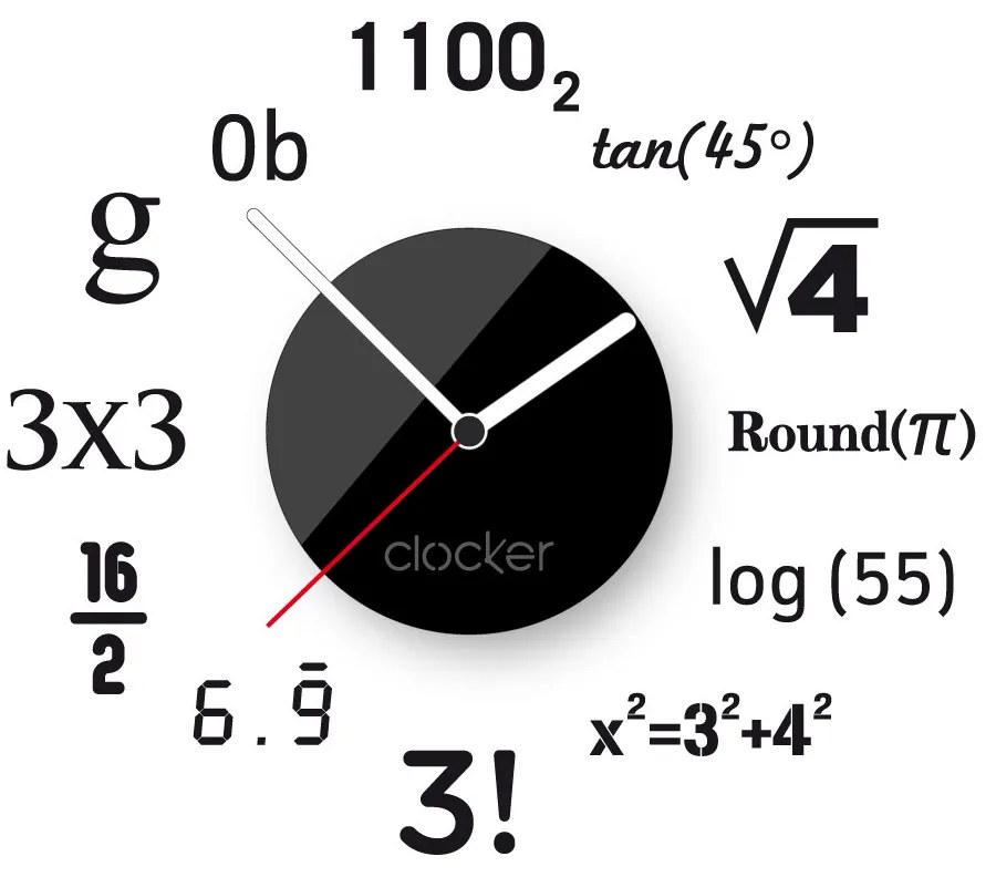 Clocker Nalepovací hodiny Math Barva ciferníku: Bílá