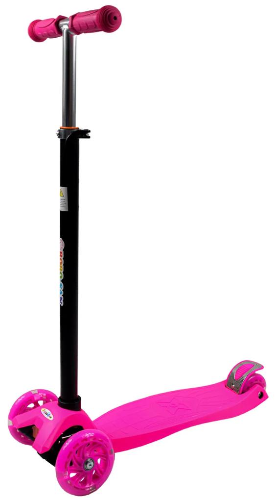 Bobo-San Dětská třikolová koloběžka s LED kolečky Pink