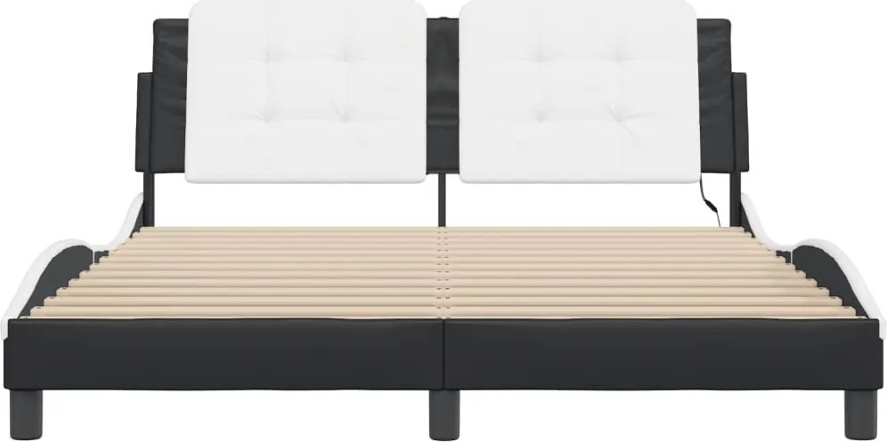 Rám postele s LED bez matrace Zadar černý a bílý 160x200 cm 3214122