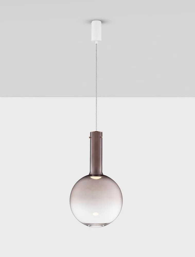 Hnědé skleněné LED stmívatelné závěsné svítidlo ø 30 cm Nostos – Nova Luce
