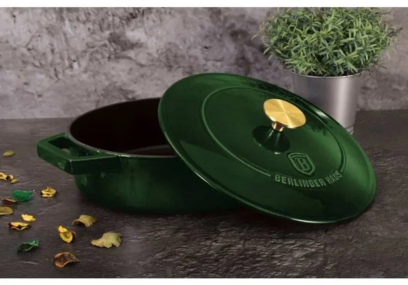 BERLINGERHAUS Pekáč s poklicí litinový 26 cm Emerald Collection BH-6504