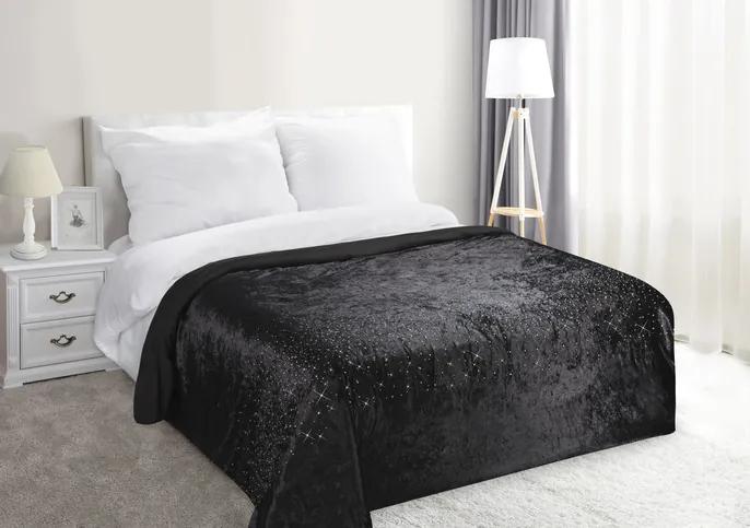 Luxusní přehoz na postel BLACK, černá, 220x240 cm Mybesthome