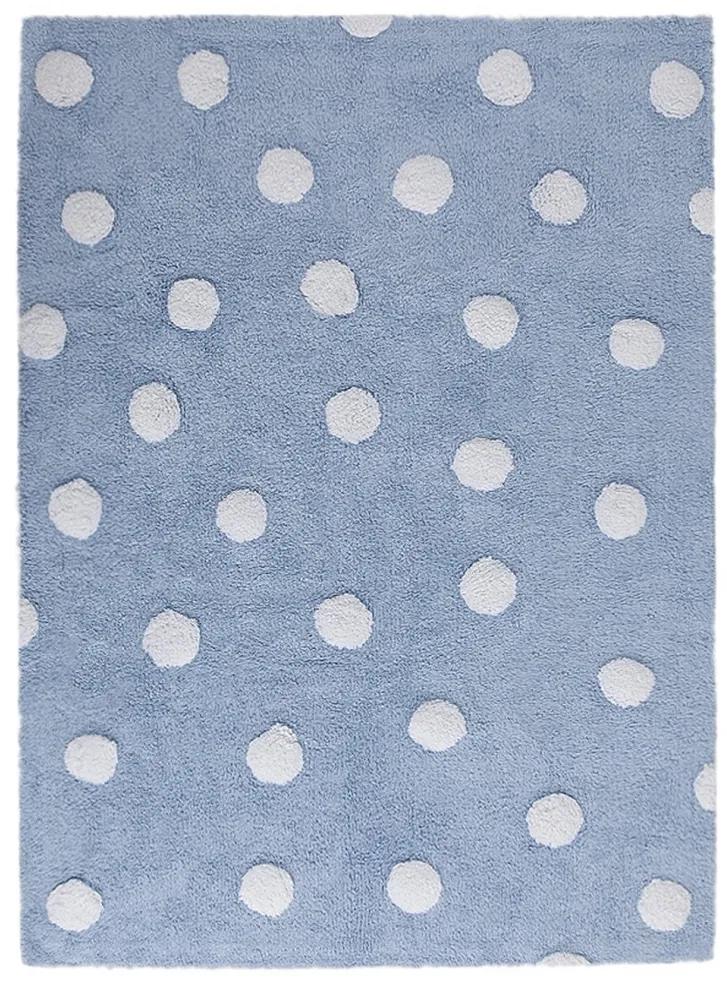 Lorena Canals koberce Bio koberec kusový, ručně tkaný Polka Dots Blue-White 120x160