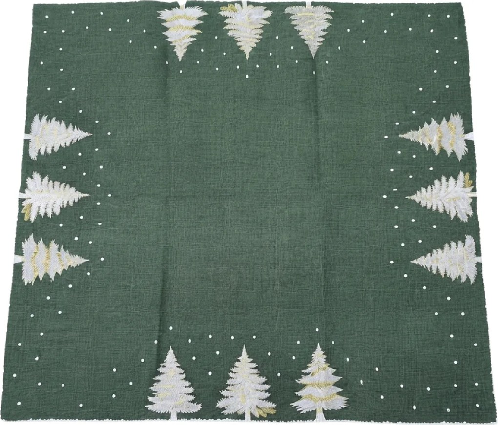 Vánoční ubrus WINTER FOREST 85x85 cm, zelený