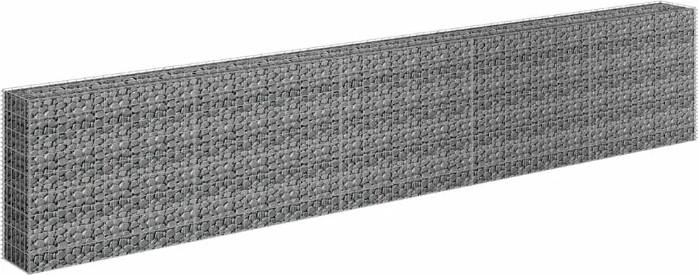 Gabionový vyvýšený záhon pozinkovaná ocel 450 x 30 x 90 cm 145647