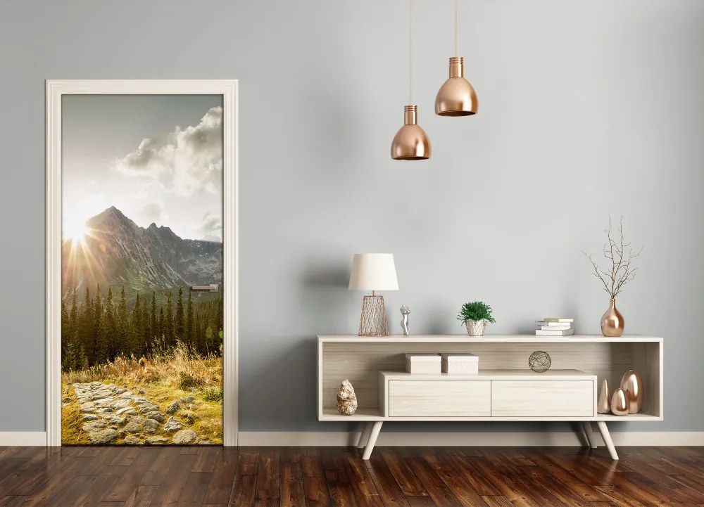 Fototapeta na dveře západ slunce Tatry 95x205 cm