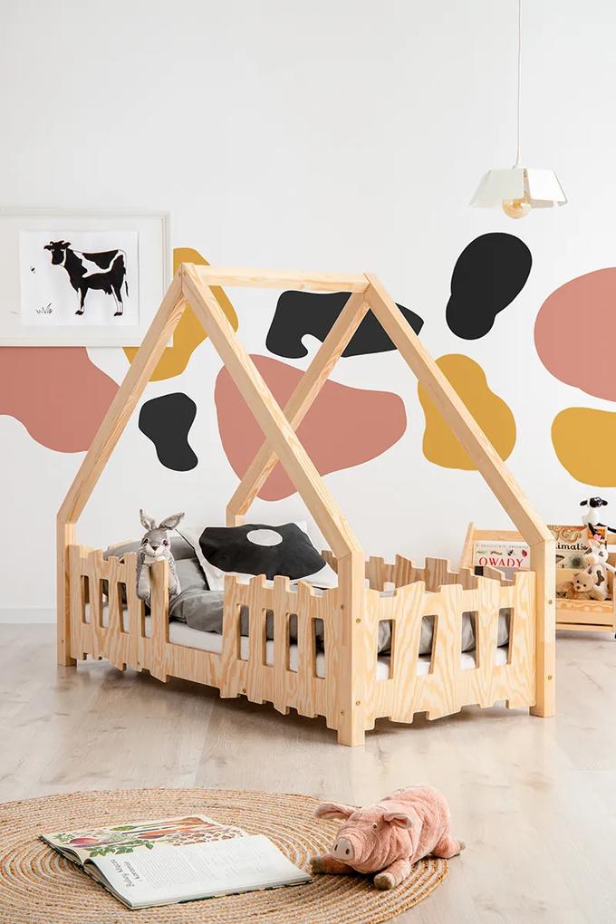 Adeko Dětská postel domeček GATO Velikost postele: 140x80 cm Barva: dekor přírodní dřevo přírodní