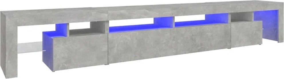 TV skříňka s LED osvětlením betonově šedá 260x36,5x40 cm 3152781