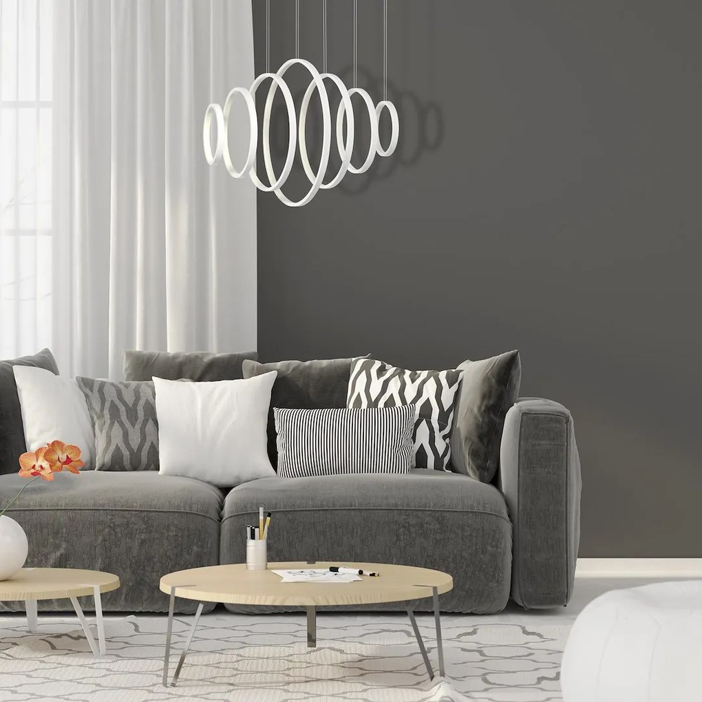 Závěsné LED svítidlo Pixels, 7x LED 96w, 4000k, w