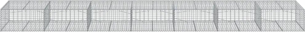 Gabionový koš s víkem 700 x 100 x 50 cm pozinkované železo 3295184
