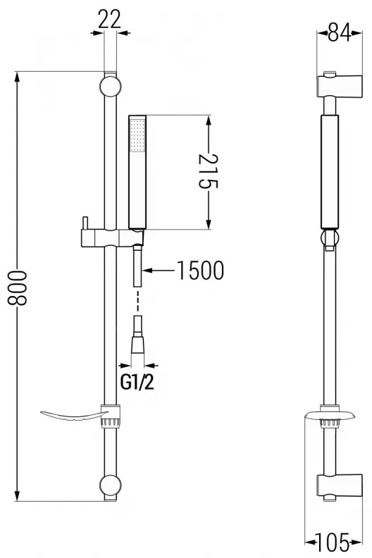 Mexen sprchový set DF77, černá, 785774582-70