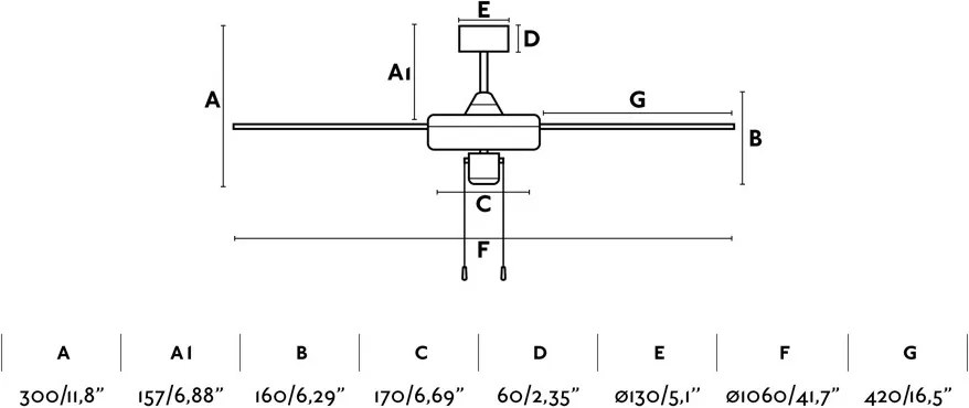 FARO FACTORY 33611 41,7“ hliník/šedá/černá Reverzní stropní ventilátor