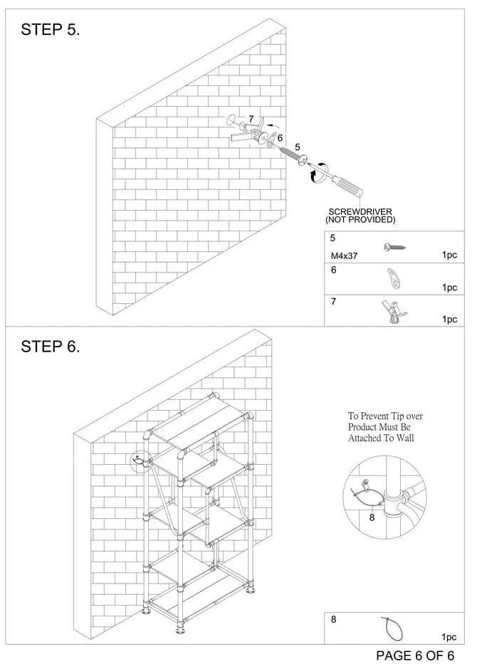 Černá kovová knihovna Mauro Ferretti Manhattan, výška 190 cm