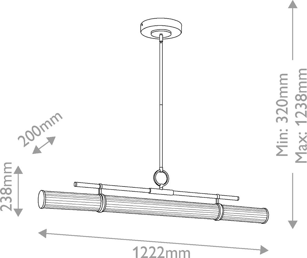 Lineární LED světlo nad stůl Elstead RIVEN 48W 3000K 3050 lm 122 cm