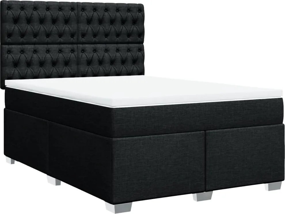 Box spring postel s matrací černá 160x200 cm textil 3290548
