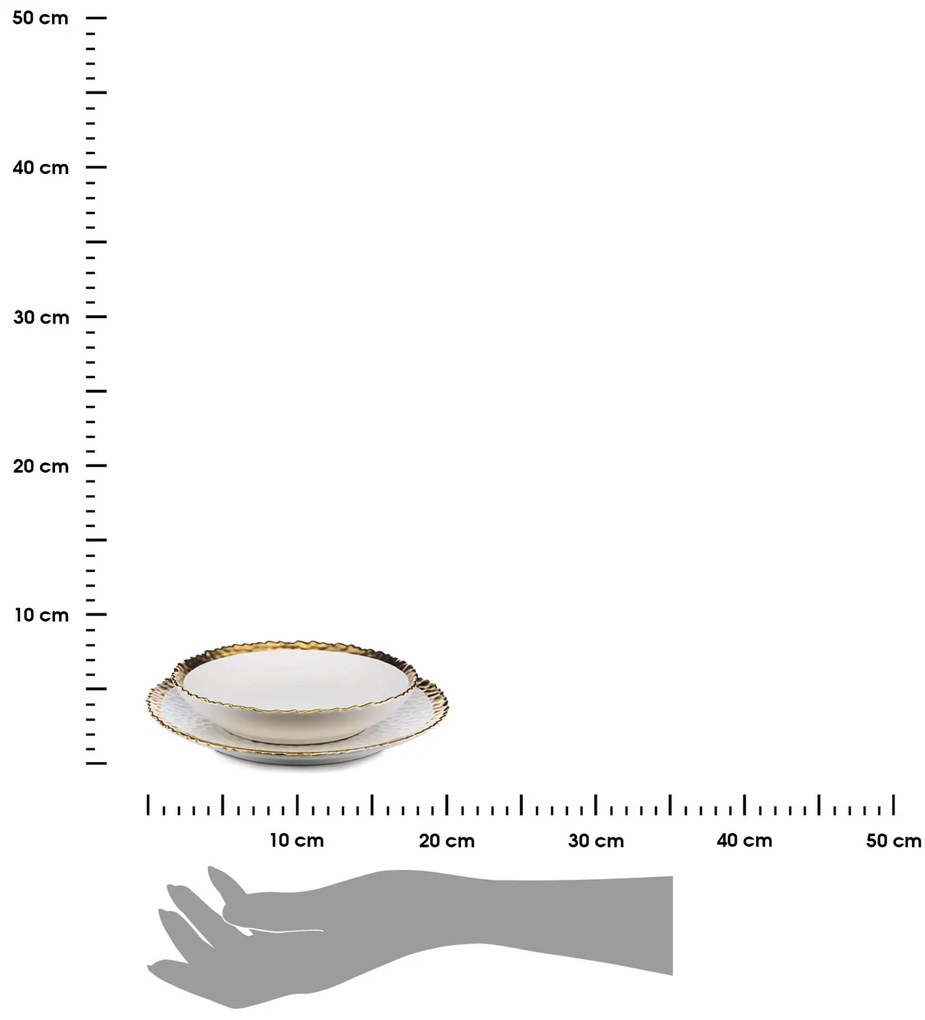 Keramická sada talířů Kati White Gold 8ks