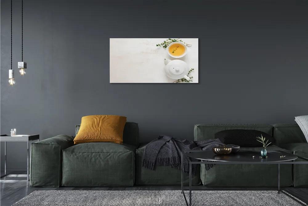 Obrazy na plátně hrnec čaje 140x70 cm