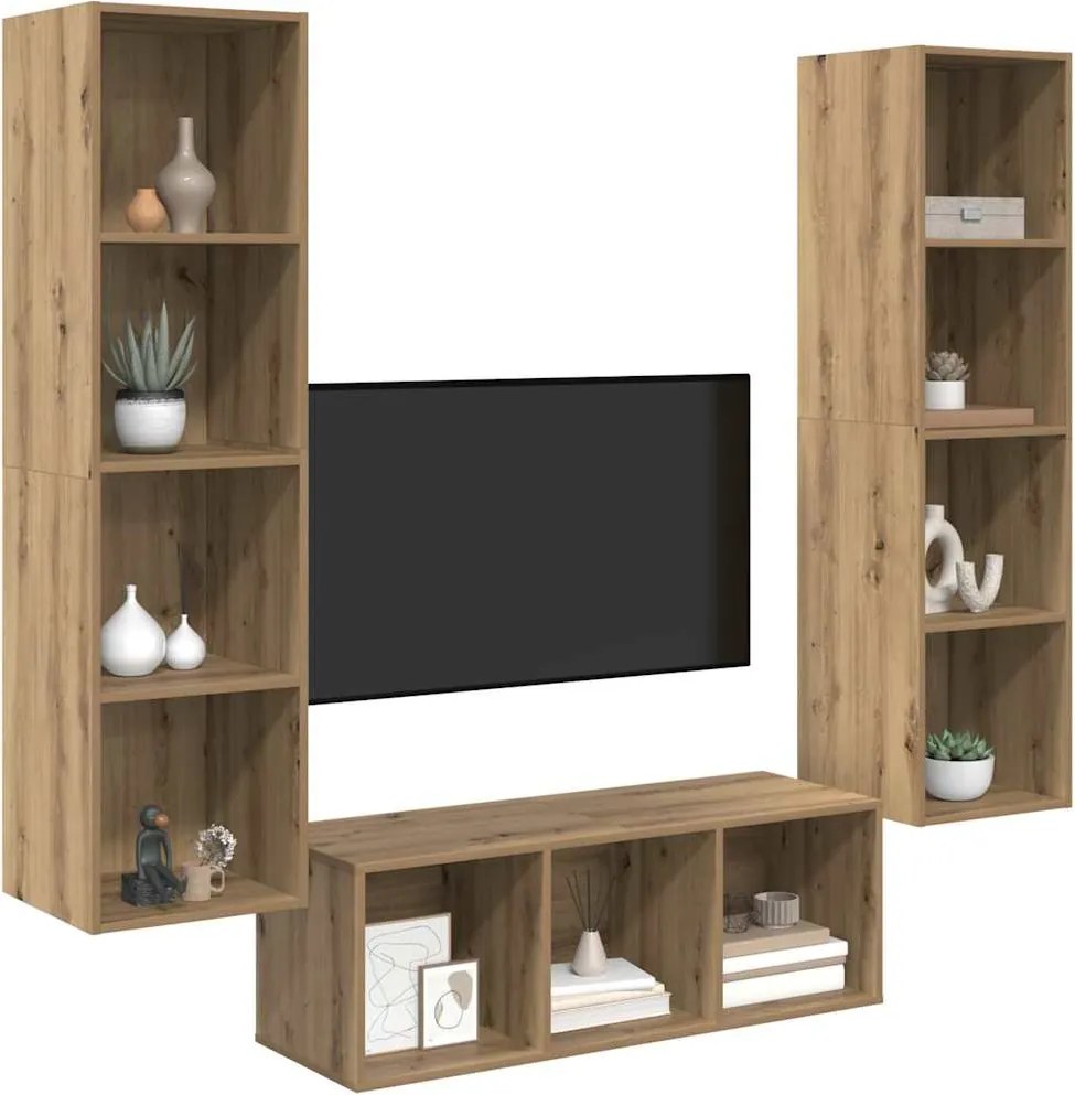 Sestava TV skříněk 3 ks Artisanový dub Kompozitní dřevo 3393341