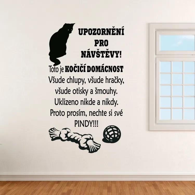 Domácnost kočičí - vinylová samolepka na zeď 140x81cm