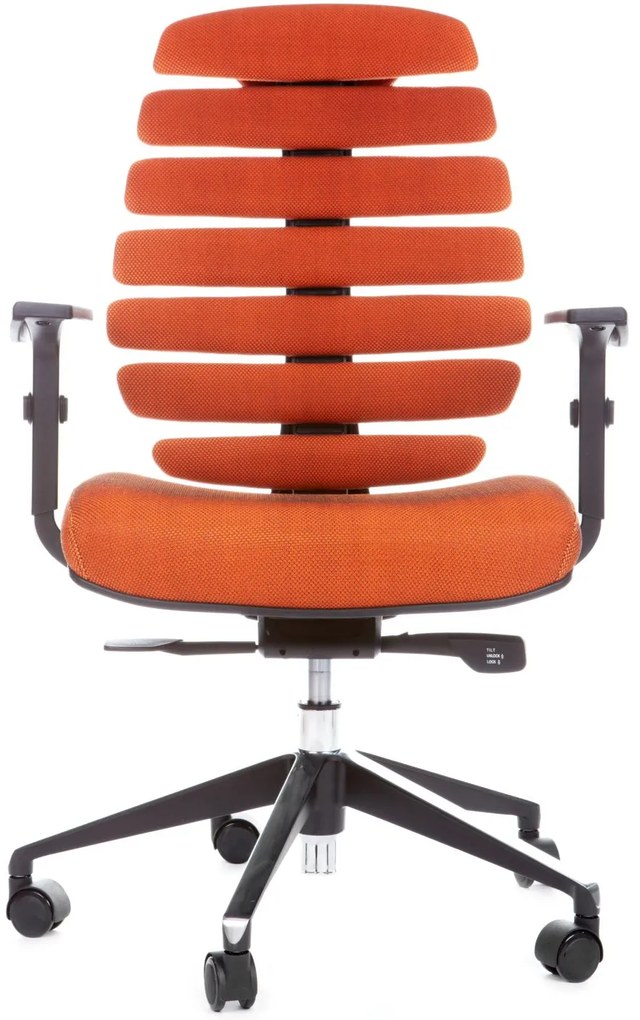 MERCURY židle FISH BONES černý plast,oranžová látka SH05