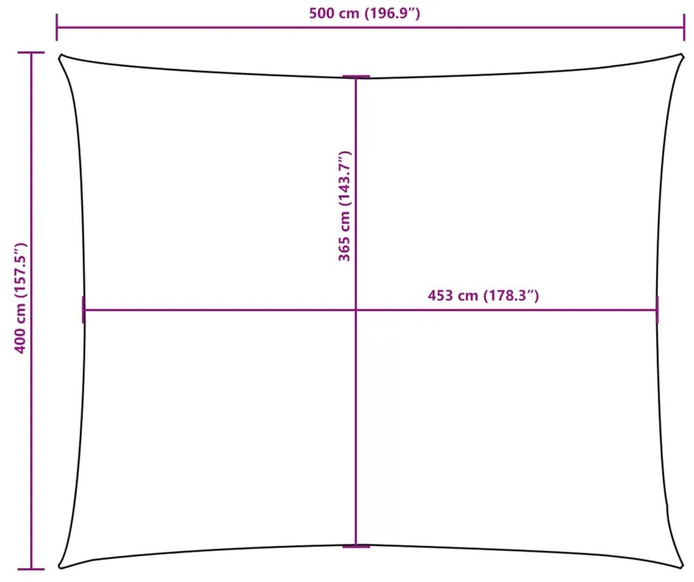 vidaXL Marketos Stínící plachta oxfordská látka obdélníková 4 x 5 m cihlová