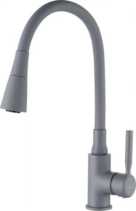 Invena Pogo, vysoká dřezová baterie 2-funkční, šedá, INV-BZ-80-P05-L