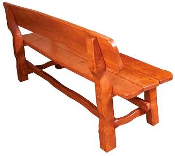 Drewmax MO212 lavice - Zahradní lavice z olšového dřeva, lakovaná 200x54x86cm - Rustikal