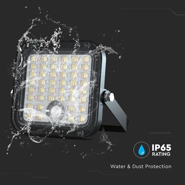 LED Stmívatelný solární reflektor se senzorem LED/10W/3,7V 4000/6000K IP65 + DO