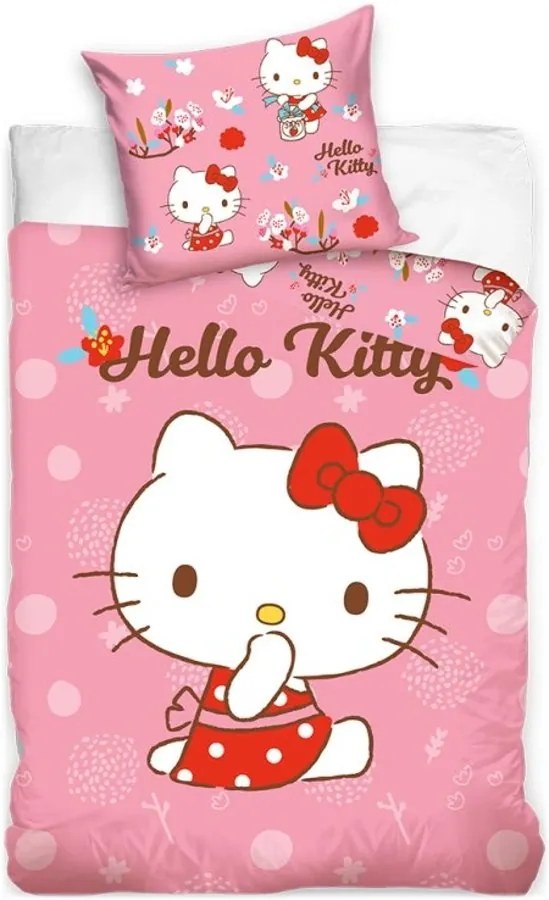 Povlečení do dětské postýlky Hello Kitty - 100% bavlna - 100 X 135 cm + 40 x 60 cm