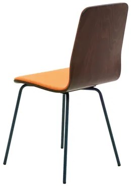 Oranžová velurová židle VINGE