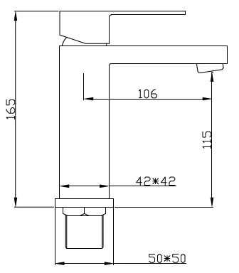 Mexen Cube umyvadlová baterie, Černá - 72900-70