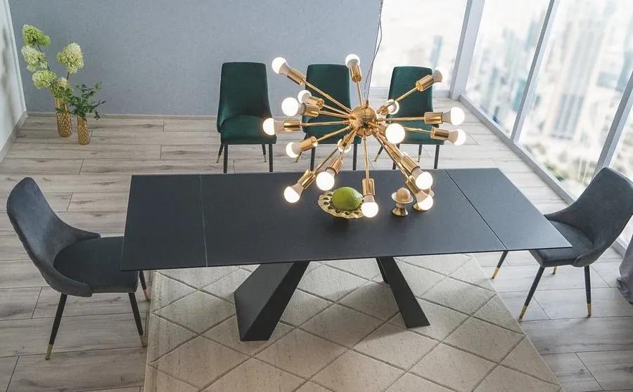 Casarredo - Komfort nábytek Rozkládací jídelní stůl SALVADORE černá kov/sklo
