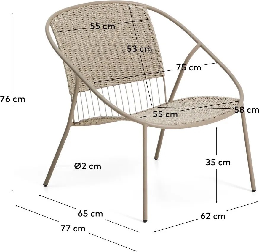 Taupe zahradní křeslo Atrani – Kave Home