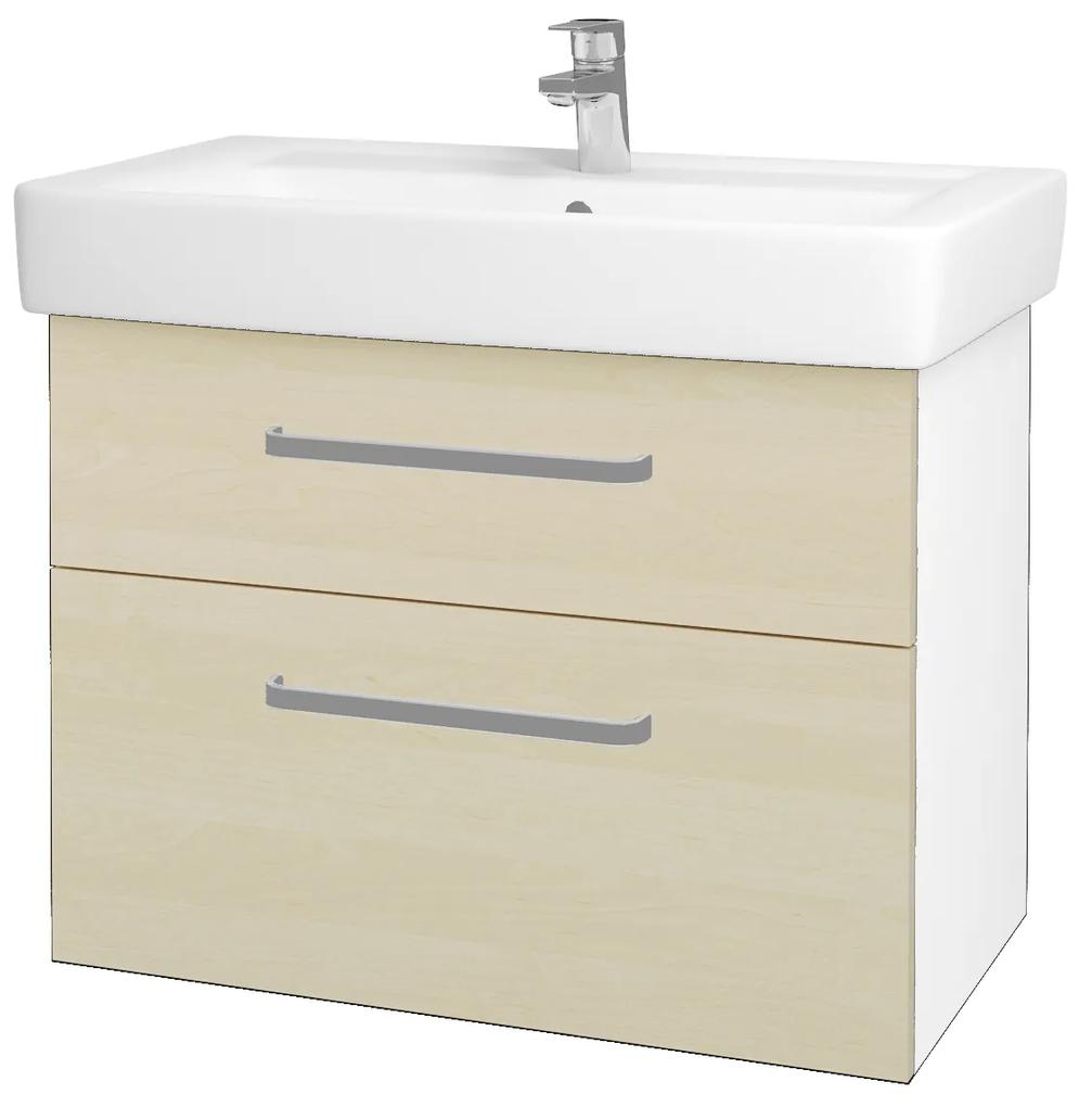 Dřevojas Koupelnová skříň Q MAX SZZ2 80 Varianta: M01 Bílá mat / Úchytka T01 / M01 Bílá mat