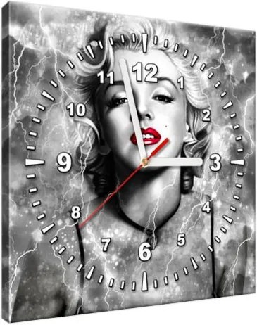 Tištěný obraz s hodinami Elektrizující Marilyn Monroe 30x30cm ZP2477A_1AI