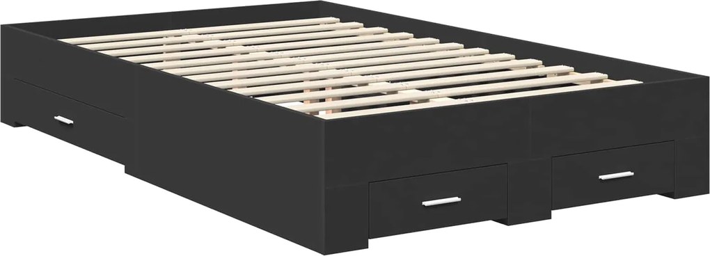 Rám postele se zásuvkou Černá 135 x 190 cm Kompozitní dřevo 3408273