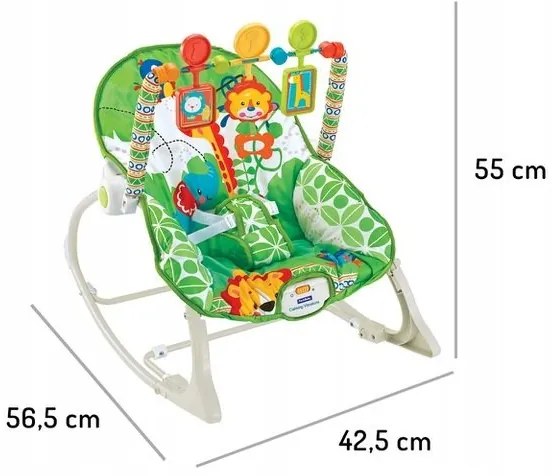 Ecotoys kojenecké houpací lehátko 3v1 zelené