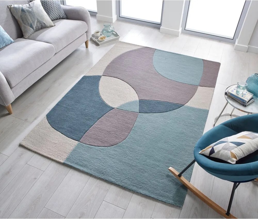 Kusový koberec Radiance Glow Blue, 160x230, modrá, obývacia izba, Flair Rugs