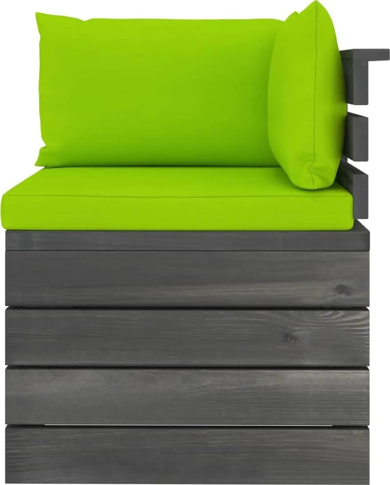 vidaXL 6dílná zahradní sedací souprava z palet + podušky borové dřevo [3061910] Barva: Zelená